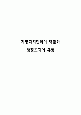 지방자치단체의 역할과 행정조직의 유형-1페이지