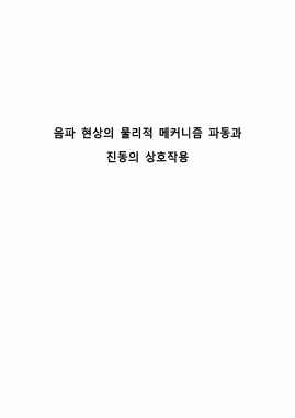음파 현상의 물리적 메커니즘 파동과 진동의 상호작용-1페이지