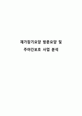 재가장기요양 방문요양 및 주야간보호 사업 분석-1페이지