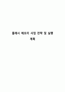 플레시 메모리 사업 전략 및 실행 계획-1페이지