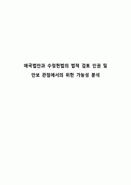 애국법안과 수정헌법의 법적 검토 인권 및 안보 관점에서의 위헌 가능성 분석-1페이지