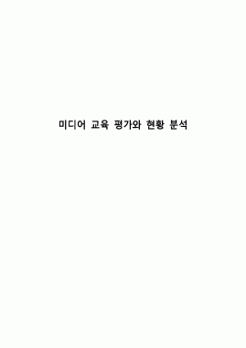 미디어 교육 평가와 현황 분석-1페이지