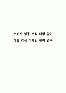소비자 행동 분석 대형 할인 마트 감성 마케팅 전략 연구-1페이지