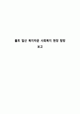 홀트 일산 복지타운 사회복지 현장 탐방 보고-1페이지