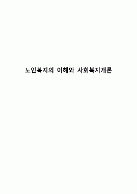 노인복지의 이해와 사회복지개론-1페이지
