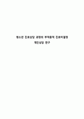청소년 진로상담 과정의 부적응적 진로미결정 개인상담 연구-1페이지