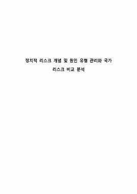 정치적 리스크 개념 및 원인 유형 관리와 국가 리스크 비교 분석-1페이지