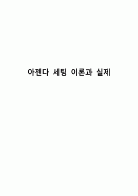 아젠다 세팅 이론과 실제-1페이지