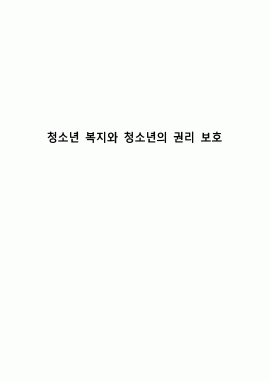 청소년 복지와 청소년의 권리 보호-1페이지