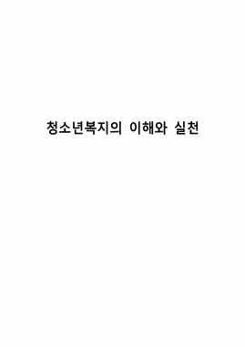 청소년복지의 이해와 실천-1페이지