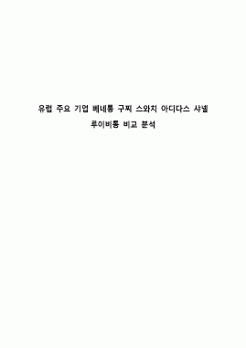 유럽 주요 기업 베네통 구찌 스와치 아디다스 샤넬 루이비통 비교 분석-1페이지