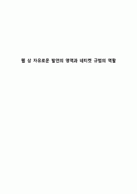 웹 상 자유로운 발언의 영역과 네티켓 규범의 역할-1페이지
