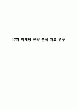 17차 마케팅 전략 분석 자료 연구-1페이지
