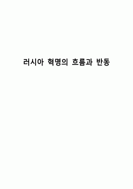 러시아 혁명의 흐름과 반동-1페이지