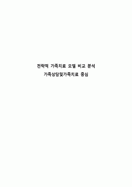 전략적 가족치료 모델 비교 분석 가족상담및가족치료 중심-1페이지