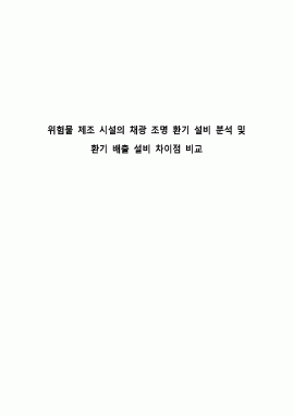 위험물 제조 시설의 채광 조명 환기 설비 분석 및 환기 배출 설비 차이점 비교-1페이지