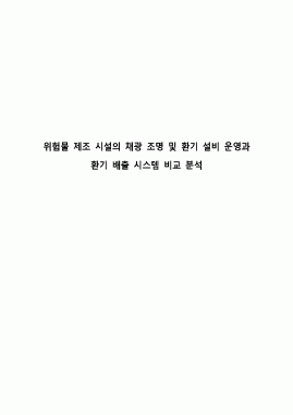 위험물 제조 시설의 채광 조명 및 환기 설비 운영과 환기 배출 시스템 비교 분석-1페이지
