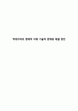 빅데이터의 현재적 이해 기술적 문제와 해결 방안-1페이지