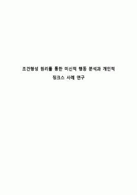 조건형성 원리를 통한 미신적 행동 분석과 개인적 징크스 사례 연구-1페이지