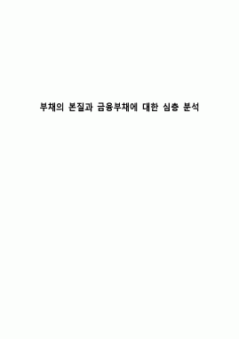 부채의 본질과 금융부채에 대한 심층 분석-1페이지