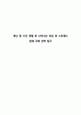 재난 및 사건 경험 후 나타나는 외상 후 스트레스 장애 극복 전략 탐구-1페이지
