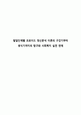 발달단계별 프로이드 정신분석 이론의 구강기부터 생식기까지의 탐구와 사회복지 실천 연계-1페이지