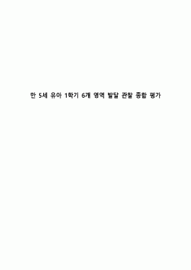 만 5세 유아 1학기 6개 영역 발달 관찰 종합 평가-1페이지