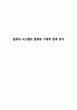 컴퓨터 시스템의 종류와 구체적 분류 분석-1페이지