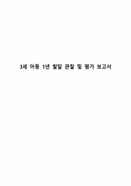 3세 아동 1년 발달 관찰 및 평가 보고서-1페이지
