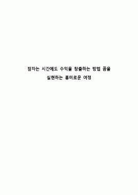 잠자는 시간에도 수익을 창출하는 방법 꿈을 실현하는 흥미로운 여정-1페이지
