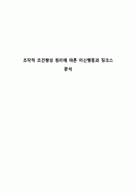 조작적 조건형성 원리에 따른 미신행동과 징크스 분석-1페이지