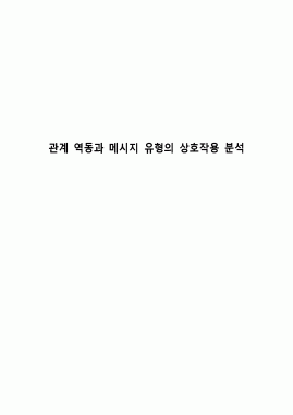관계 역동과 메시지 유형의 상호작용 분석-1페이지