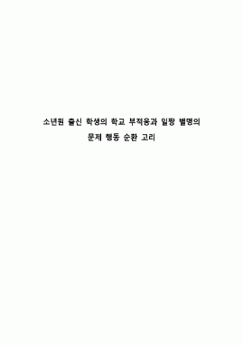소년원 출신 학생의 학교 부적응과 일짱 별명의 문제 행동 순환 고리-1페이지