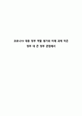 코로나19 대응 정부 역할 평가와 미래 과제 작은 정부 대 큰 정부 관점에서-1페이지