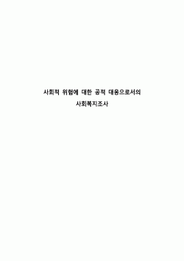 사회적 위험에 대한 공적 대응으로서의 사회복지조사-1페이지