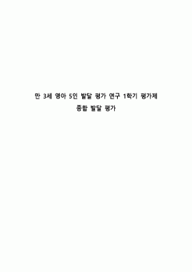 만 3세 영아 5인 발달 평가 연구 1학기 평가제 종합 발달 평가-1페이지
