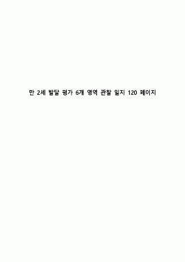 만 2세 발달 평가 6개 영역 관찰 일지 120 페이지-1페이지