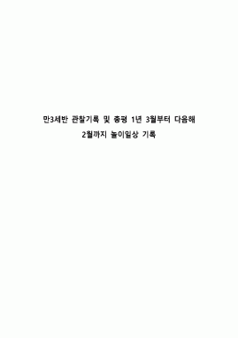 만3세반 관찰기록 및 총평 1년 3월부터 다음해 2월까지 놀이일상 기록-1페이지