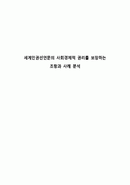 세계인권선언문의 사회경제적 권리를 보장하는 조항과 사례 분석-1페이지