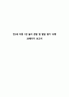 만3세 아동 1년 놀이 관찰 및 발달 평가 10명 20페이지 보고서-1페이지