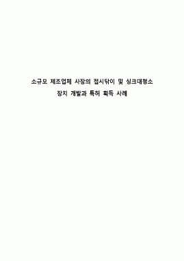 소규모 제조업체 사장의 접시닦이 및 싱크대청소 장치 개발과 특허 획득 사례-1페이지