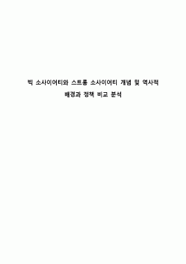 빅 소사이어티와 스트롱 소사이어티 개념 및 역사적 배경과 정책 비교 분석-1페이지