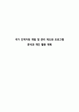 국가 인적자원 개발 및 관리 제도와 프로그램 분석과 개인 활용 계획-1페이지