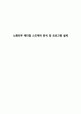 노화피부 메디컬 스킨케어 분석 및 프로그램 설계-1페이지