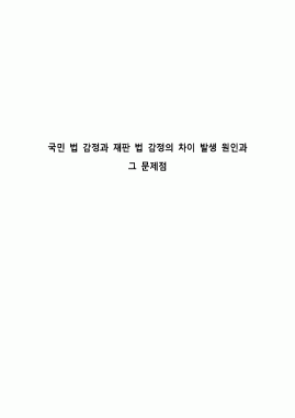 국민 법 감정과 재판 법 감정의 차이 발생 원인과 그 문제점-1페이지