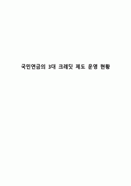국민연금의 3대 크레딧 제도 운영 현황-1페이지