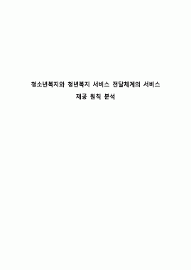 청소년복지와 청년복지 서비스 전달체계의 서비스 제공 원칙 분석-1페이지