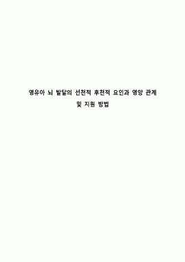 영유아 뇌 발달의 선천적 후천적 요인과 영양 관계 및 지원 방법-1페이지