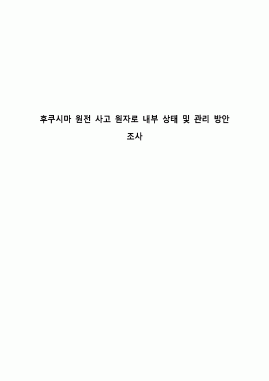 후쿠시마 원전 사고 원자로 내부 상태 및 관리 방안 조사-1페이지