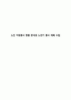 노인 자원봉사 현황 분석과 노년기 봉사 계획 수립-1페이지